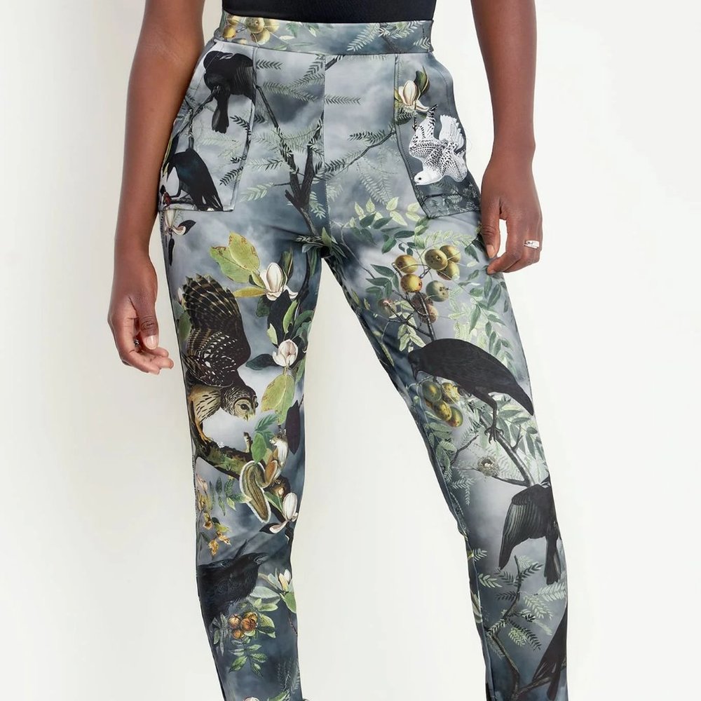 Blackmilk Night Birds Cuffed Pants - Gem